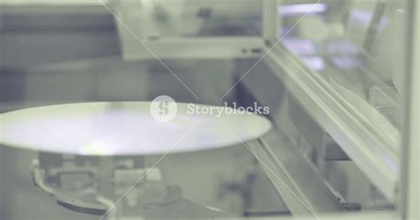 Clean Room Manufacturing Of Silicon Wafers For The Semiconductors Industry Moment Stock Image