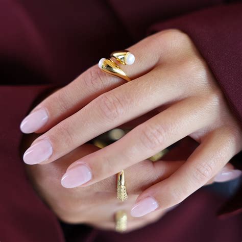 Bella Gold Vermeil Ring With Cultured Freshwater Pearls Linda Fiore