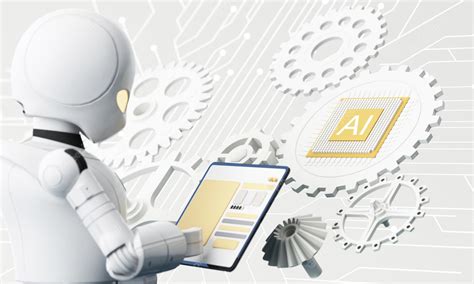 Premium Photo Robot Cybernetic Organism Works With A Virtual Hud Interface In Reality And Ai