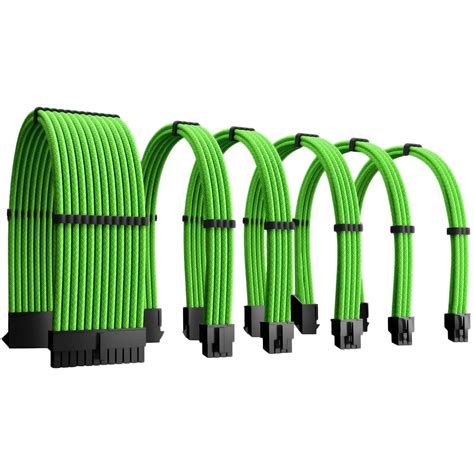 Green Psu Pc Cable Extensions Power Supply Cable Extensions Pc Cables Gpu Cable Kit Nebulabs