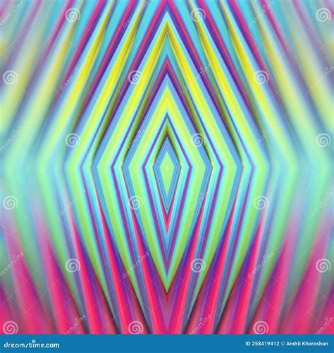 symmetrical trendy geometric pattern with multi colored texture 3d