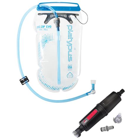 Platypus Big Zip Evo Reservoir 2 0l With Msr Thru Link Inline Water Filter