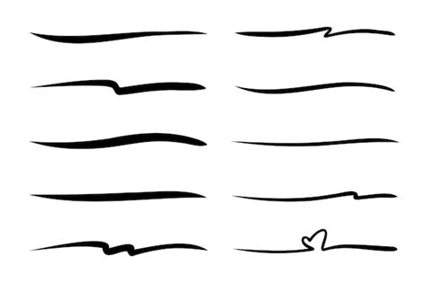 Premium Vector Hand Drawn Underline Collection Vector Illustration