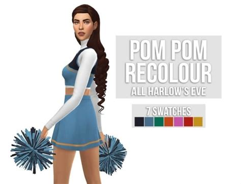 Pompom Recolor Sims 4 Cheerleader Cc Sims 4 Cc Maxis Match