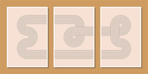 아크 라인이 있는 미드 센추리 모던 미니멀리스트 벽 장식 아트 프린트 세트 0명에 대한 스톡 벡터 아트 및 기타 이미지 0명 검은색 곡선 Istock