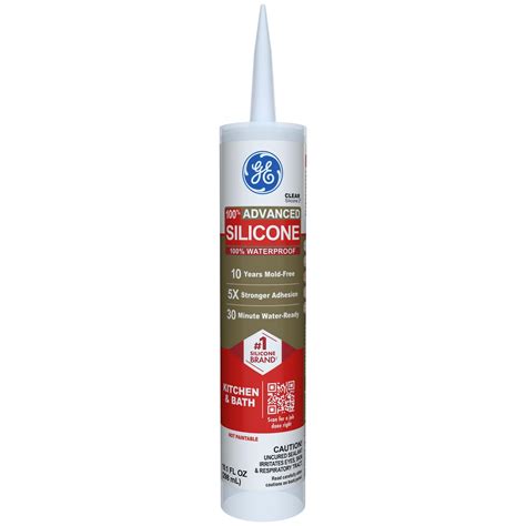 Ge Advanced Silicone Caulk For Kitchen And Bathroom Clear