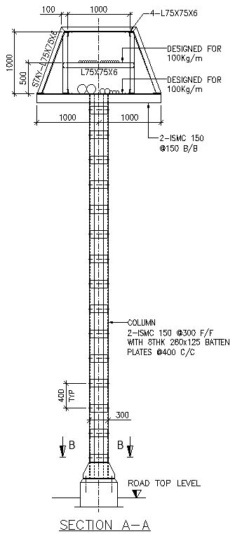 Batten Plates Design With Dimensions And Labeling Dwg Autocad Drawing