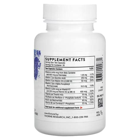 Thorne Basic Nutrients 2 Day 60 Capsules Health And Nutrition Health Supplements Vitamins