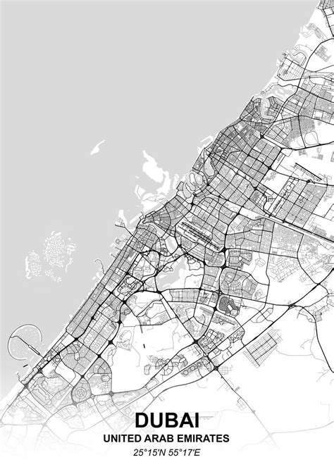 Dubai Uae Map Poster