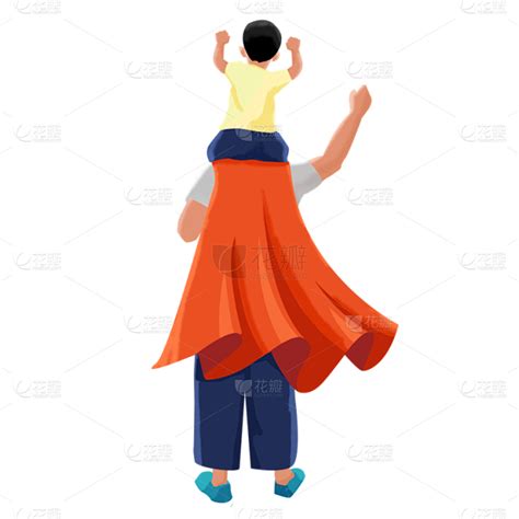 卡通感父亲节父子元素贴纸