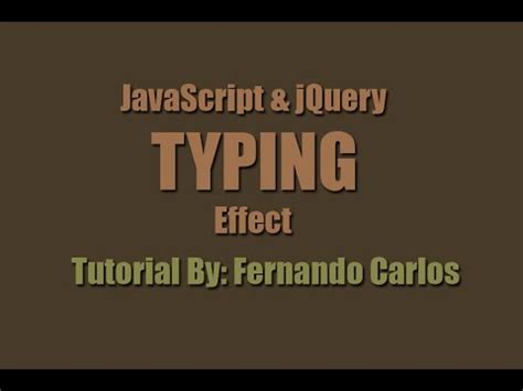 Javascript And JQuery Typing Effect YouTube