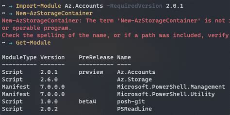 az storage missing new azstoragecontainer when used with az accounts 2
