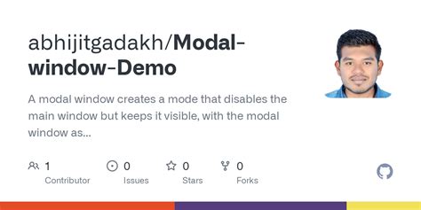 Github Abhijitgadakhmodal Window Demo A Modal Window Creates A Mode