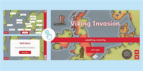 Viking Invasion Map Interactive Labelling Activity Twinkl