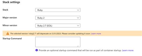 Ruby Stack Is Eol Soon On Azure Webapps · Issue 162 · Azureapp Service Linux Docs · Github