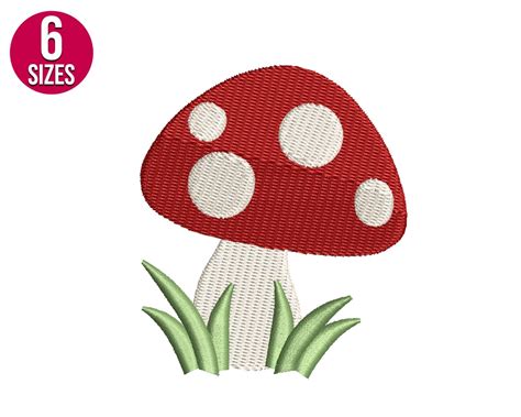 Mushroom Embroidery Design Garden Machine Embroidery File Instant