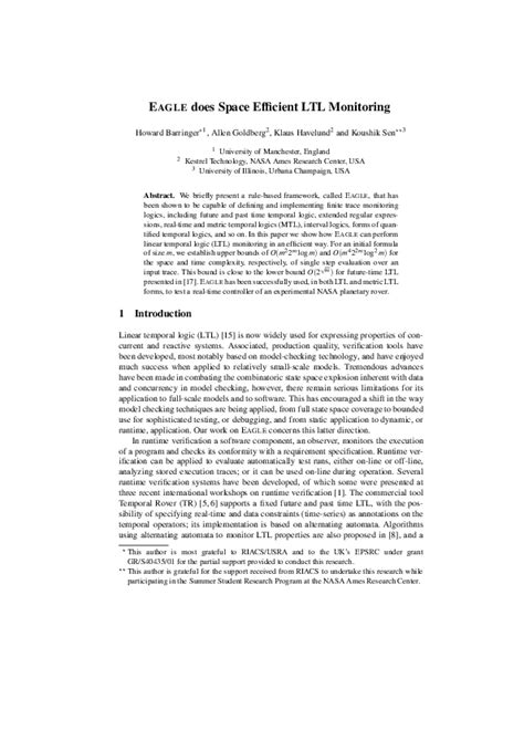 Pdf Eagle Does Space Efficient Ltl Monitoring