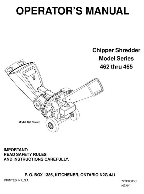 Mtd Chipper Shredder Parts Diagram