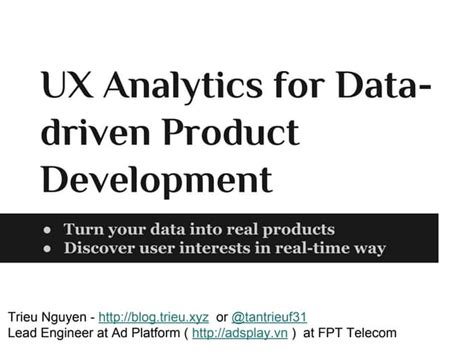 Ux Analytics For Data Driven Product Development Pdf