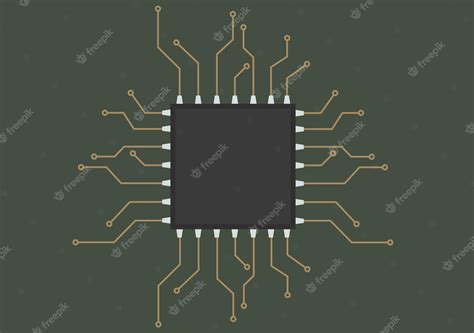 Premium Vector Circuit Board With A Microprocessor For A Computer
