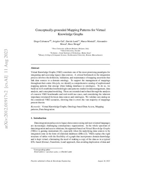 Pdf Mapping Patterns For Virtual Knowledge Graphs