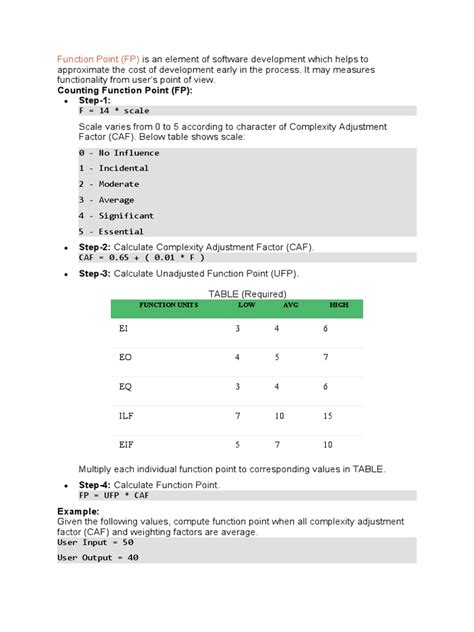 Counting Function Point Fp Step 1 Pdf Function Mathematics