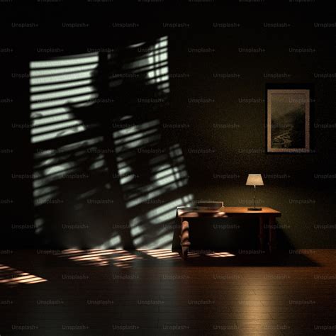 테이블과 램프가 있는 방 사진 Unsplash의 3d 이미지