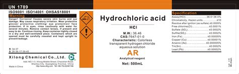 Small Ghs Concentrated Hydrochloric Acid Label Sku 56 Off