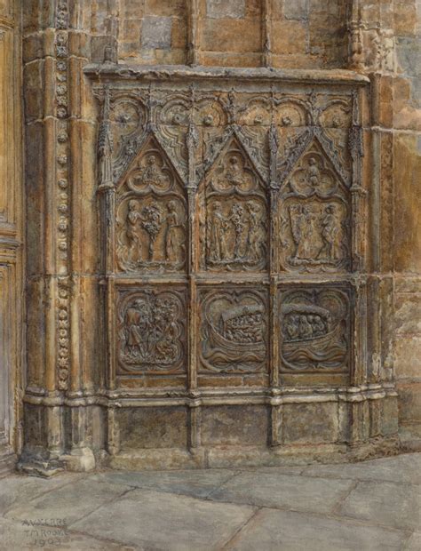 Thomas Matthew Rooke 1842 1942 Carvings By The Cathedral Door Auxerre France The Maas Gallery