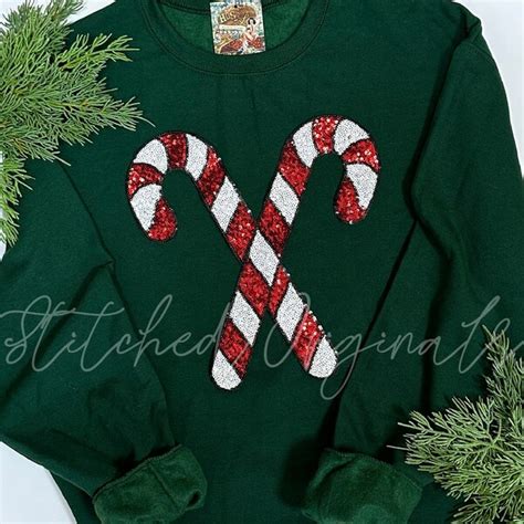 Candy Cane Applique Etsy