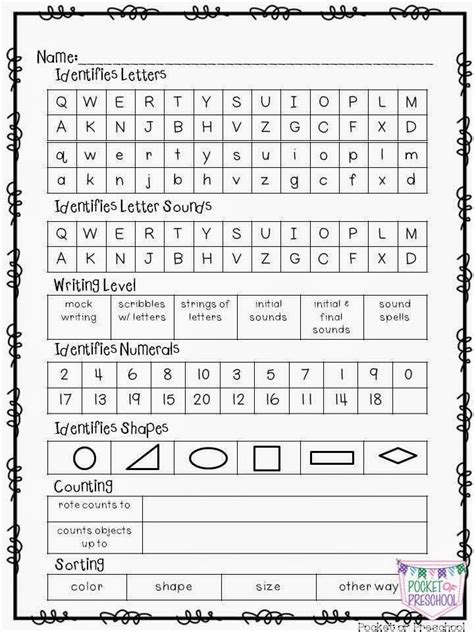 Pre K Assessment Forms Artofit