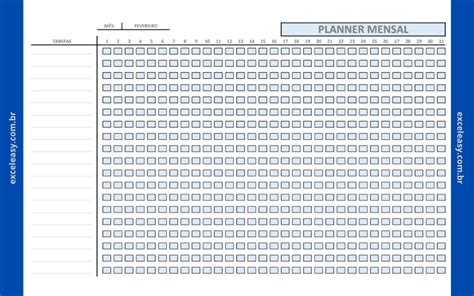 Planner Mensal Para Imprimir 10 Modelos Gratuitos Excel Easy