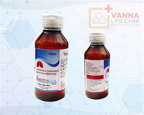 Veritus Dm Dextromethorphan Hydrobromide Chlorpheniramine Maleate Syrup At ₹ 25 Bottle