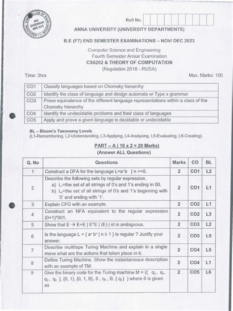 Cs 6202 Theory Of Computation Pdf