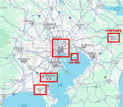 도쿄 관광 지도 도쿄 관광지 및 번화가 구역별 소개