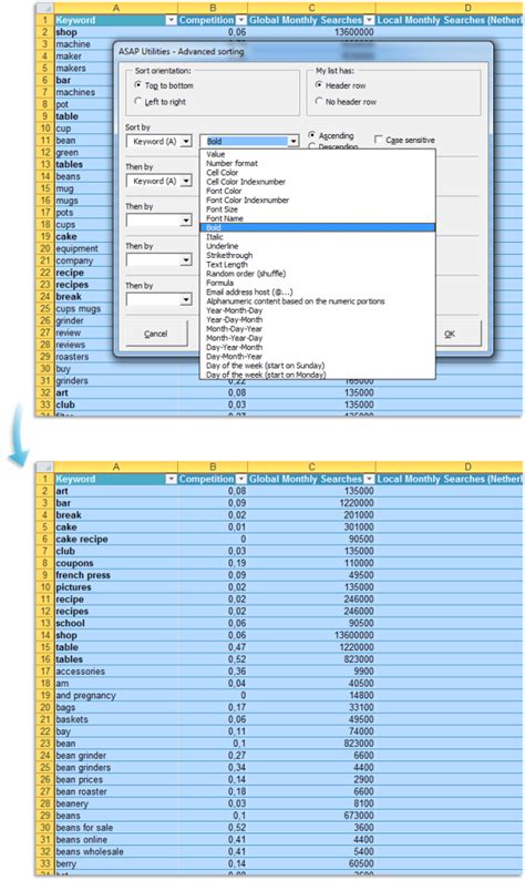 Tip Sort Your Data On Anything That You Can Think Of ASAP Utilities Blog