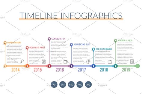 Timeline Infographics 8 Templates Pre Designed Photoshop Graphics