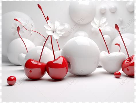 흰색과 빨간색 벚꽃 벽지 Png 일러스트 무료 다운로드 Lovepik