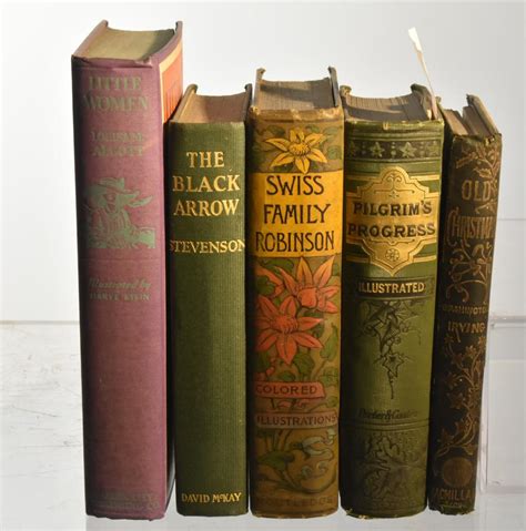 5 Antique Classic Hardback Books