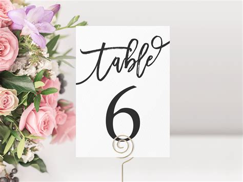 Table Numbers Printable Table Numbers Wedding Table Number Etsy
