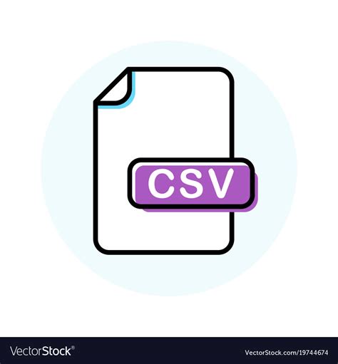 Csv File Format Extension Color Line Icon Vector Image