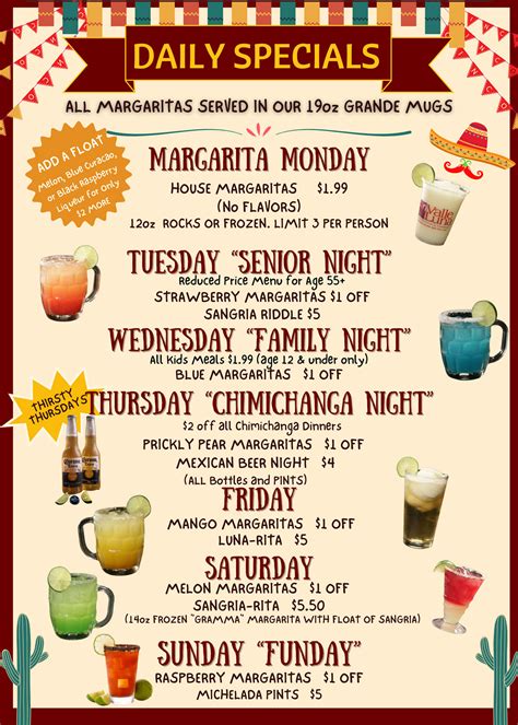 Valle Luna Menus Valle Luna Mexican Restaurants