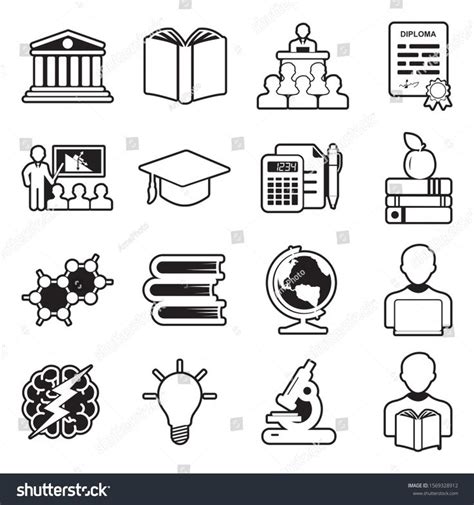 University And College Icons Vector Illustration