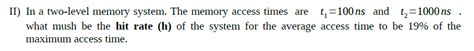 solved ii in a two level memory system the memory access
