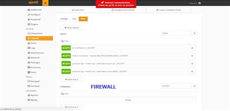how to configure and setup ajenti web based control panel on linux