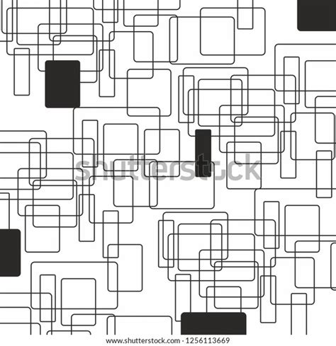 Rounded Rectangle Geometric Pattern Art Abstract Stock Vector Royalty Free 1256113669