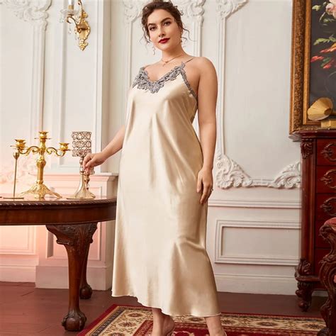 Sexy Sleepwear Women Lace Silk Satin Sleeveless Nighties Summer V Neck