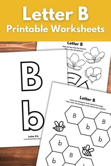 Letter B Worksheets Nature Inspired Learning