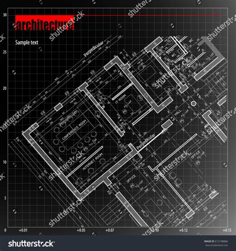 Architecture Grid Blueprint Background Sample เวกเตอรสตอก ปลอดคาลขสทธ 613198886