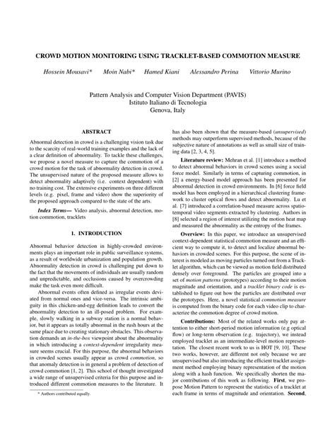 pdf crowd motion monitoring using tracklet based commotion measure